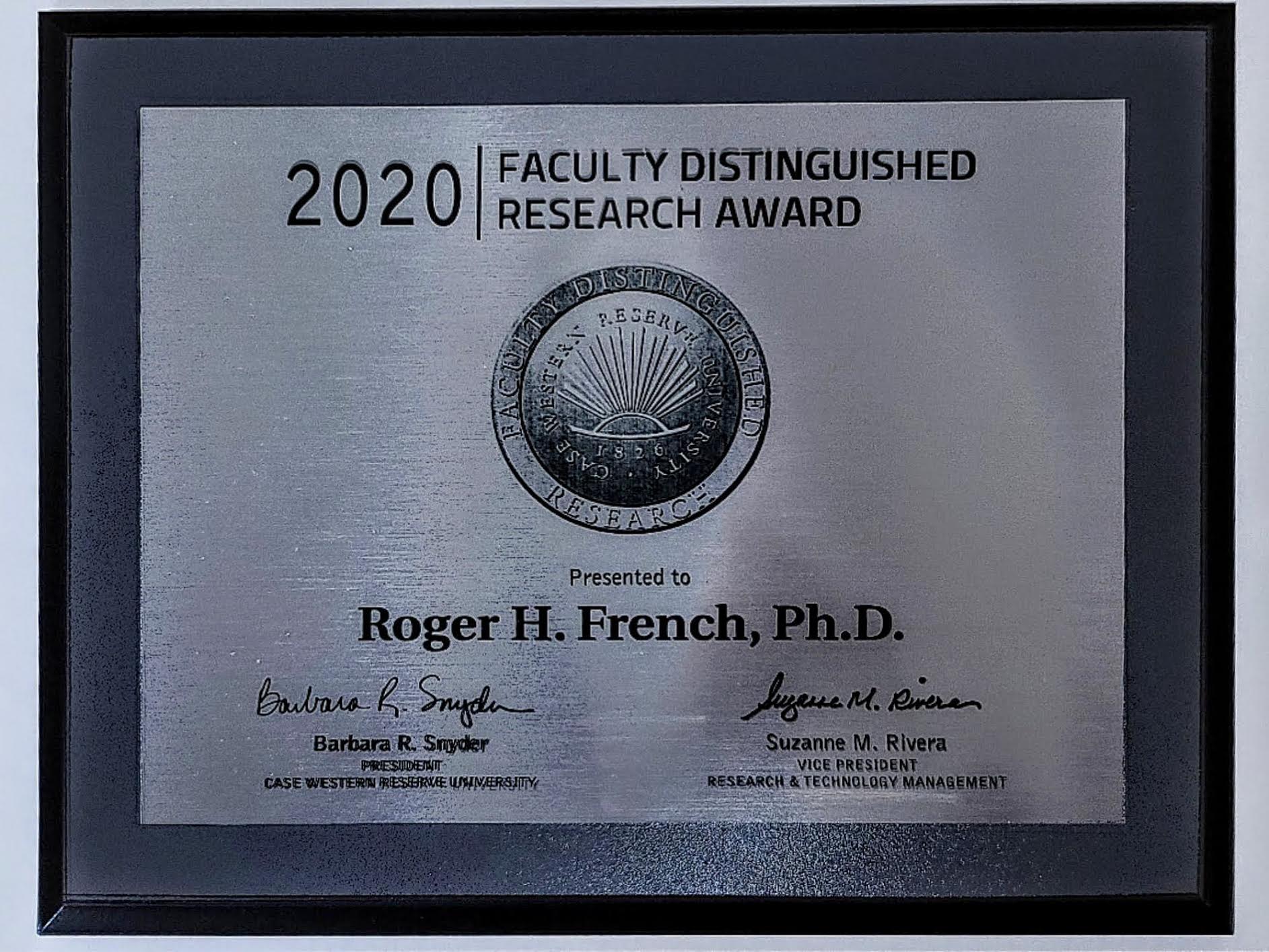 Roger French receives University Distinguished Researcher Award | Case ...